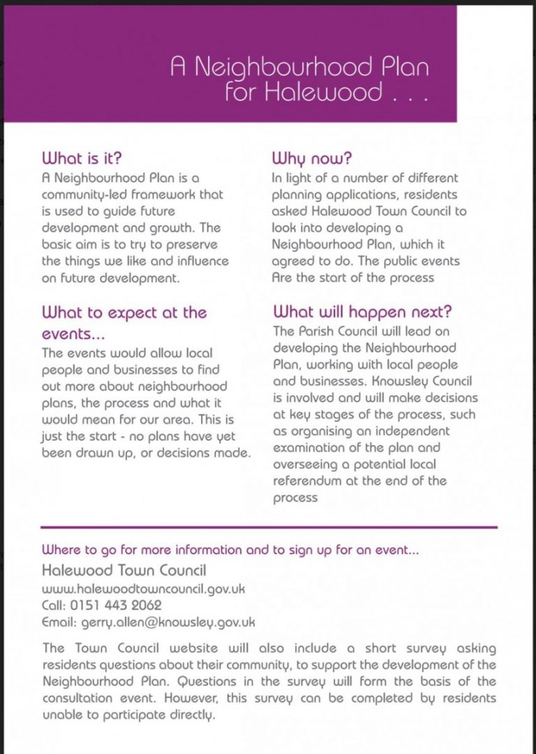 Neighbourhood Plan - New Consultation Events
